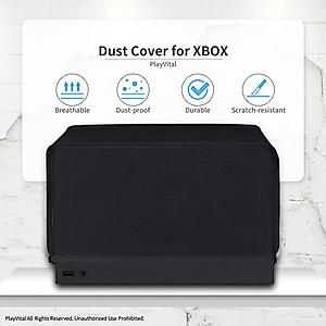 PlayVital Black Nylon Horizontal Dust Cover for Xbox Series X Console, Soft Neat Lining Dust Guard, Anti Scratch Waterproof Cover Sleeve for Xbox Series X Console
