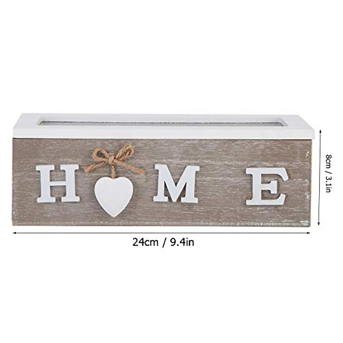 Tea Storage Box Wooden Tea Storage Organizer Box with Clear Acrylic Glass Lid Tea Bag Holder Teabag Sorter Small Items Container for Jewelry Sugar Packets(3 Compartments)