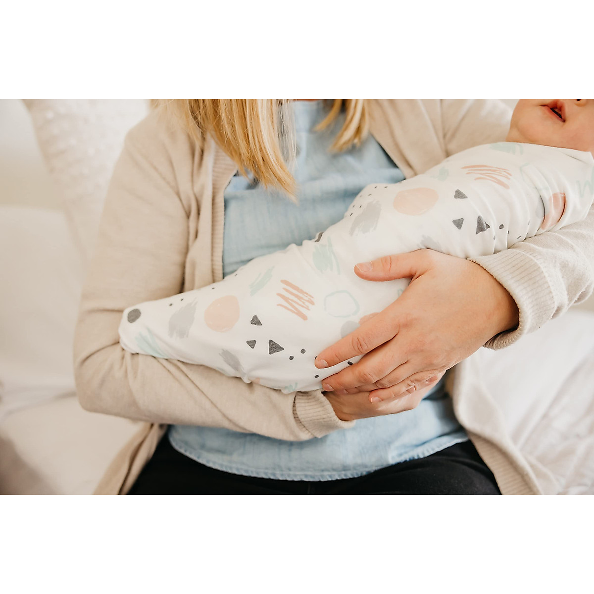 Copper Pearl Large Premium Knit Baby Swaddle Receiving Blanket Bayside