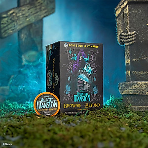 Bones Coffee Company Haunted Mansion Brownie From Beyond Coffee Pods Caramel Brownie Flavor Single-Serve Keurig Coffee Pods 1.0 & 2.0 Keurig Coffee Machine Compatible, Low Acid Medium Roast (12 ct)