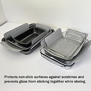 Evelots Bakeware/Cookware Scratch Protectors-Pots/Pan/Dish Dividers -Set of 6 - Two Large Sizes-Extra Thick Felt - Prevent Chips and Cracks When Stacking