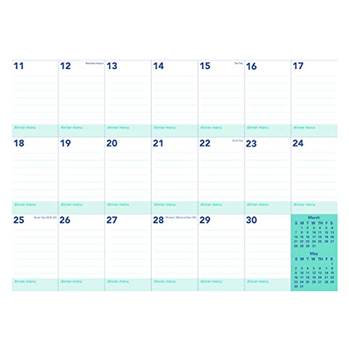 Amy Knapp's Big Grid Family Organizer Wall Calendar: 17-Month Giant Fridge Calendar for Mom with 225+ Stickers (Hanging Family Plan Calendar, Aug 2020 - Dec 2021)
