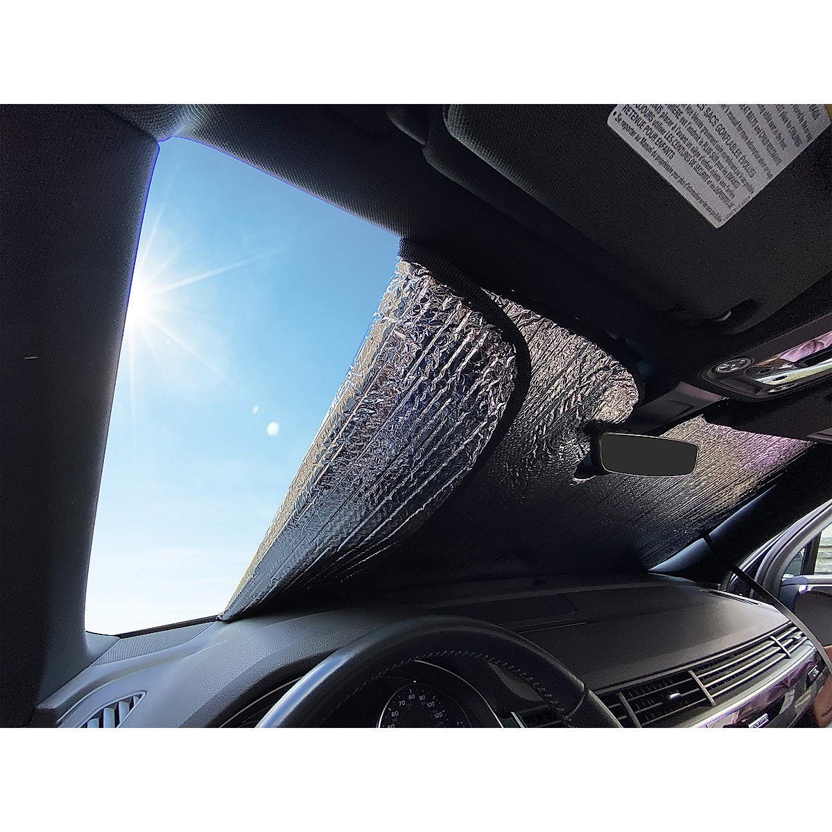 YelloPro Custom Fit Reflective Front Windshield Sunshade Accessories for 2015 2016 2017 2018 2019 2020 2021 2022 2023 2024 Ford Transit Van Wagon Cargo (Made in USA), NOT for E-Transit