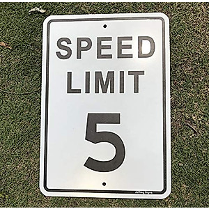 Joffreg Speed Limit 5 MPH Sign,17 x12 Inches,Reflective Aluminum,2 Pack