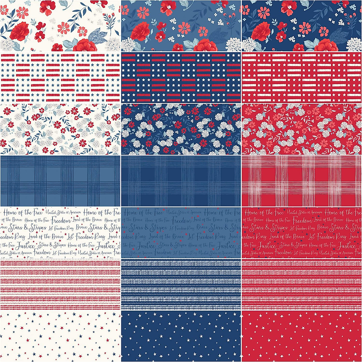 Jen Allyson Land of The Brave Rolie Polie 40 2.5-inch Strips Jelly Roll Riley Blake RP-13140-40