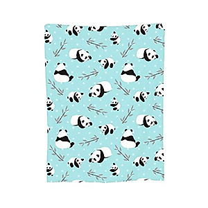 Delerain Panda Flannel Fleece Throw Blanket 50"x60" Living Room/Bedroom/Sofa Couch Warm Soft Bed Blanket for Kids Adults All Season