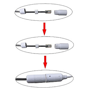 VizGiz 4 Sets RJ45 Waterproof Connector Cap Cover for Outdoor Network IP Camera CCTV Pigtail Cable POE NVR System Connection Lid Adapter Weatherproof Protector (4 Parts/Set), White