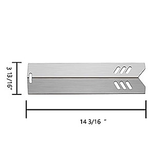 Kalomo 14 3/16” Grill Heat Plates Shield Heat Tent Burner Cover BBQ Gas Grill Replacement Parts for Uniflame GBC1134WRS, GBC1134W, Backyard BY14-101-001-05, BY16-101-002-06, GBC1690W, GBC1690W-C, 3Pcs
