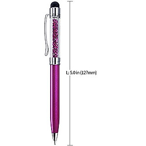 Stylus Pens for Touch Screens, ChaoQ 2 in 1 Crystal Stylus Ballpoint Pen (10-Pack), 1.0mm Medium Point (Black Ink), with 10 Replaceable Rubber Tips