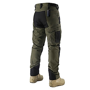Survival Tactical Gear Combat Pant Motorcycle Riding Pants Ripstop Military Camo Trousers for Camping Hiking (Ranger Green(Pro), M)