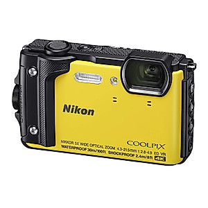 Nikon W300 Waterproof Underwater Digital Camera with TFT LCD, 3", Yellow (26525)