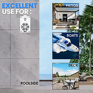 Jovial Bluetooth Indoor Outdoor Speakers Pair-200 Watt Dual Waterproof 3.5” 2-Way Full Range Speaker System w/1/2” High Compliance Polymer Tweeter-Home,Boat,Marine,Deck,Patio,Poolside(White)