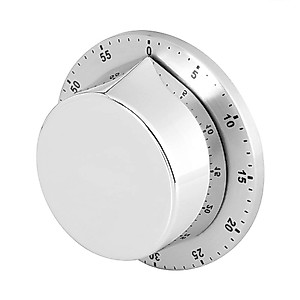 Kitchen Timer, Acogedor Mechanical 1-Hour Kitchen Timer, Stainless Steel Countdown Timer, Long Loud Ring, Magnetic Kitchen Timer Clock for Cooking - Silver(Silver)