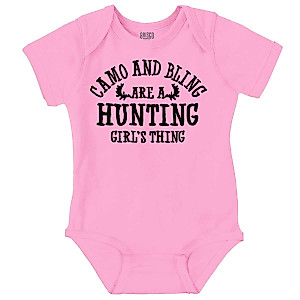 Brisco Brands Camo Bling Hunting Girl's Thing Baby Bodysuit Jumper Girls