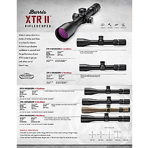 Burris Optics Xtreme Tactical XTR II Precision Rifle Scope with 5X Zoom and Zero Click Stop Adjustment, 3-15x50mm, Illuminated SCR Mil Reticle (XTRII)