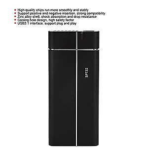 JINDI Solid State Disk, Zinc Alloy Stable Transmission High Speed Good Heat Dissipation Mobile SSD with Data Cable for Digital Equipments(#1)