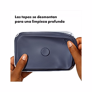 OXO Plastic Airtight Pop Containers Rectangle 3 Piece Set with Scoop