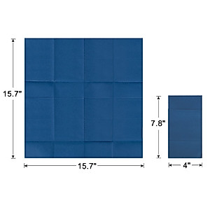 Linen-Feel Navy Blue Paper Napkins, 50 Pcs Cloth Like Dinner Napkins with Built-in Flatware Pocket, Pre-Folded Absorbent Napkins Disposable Guest Paper Hand Towels for Bathroom, Weddings Party Napkins