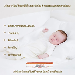 A and D Ointment by Sion Biotext Baby Diaper Rash Vitamin A + D Cream for Dry Skin, Cuts, Burns Soothing Baby Care Medical Moisturizer + First Aid. (1 Tube 4oz)