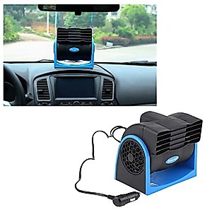 Zerone Car Silent Air Fan, Universal 12V Electric Car Mini Fan Adjustable Speed Silent Air Fan with Cigarette-Lighter Plug for Truck RV SUV ATV, 6.5 x 5.1in