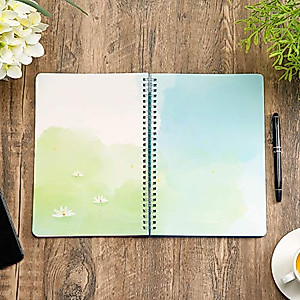 SIIXU Colorful Blank Journal Notebook, Hardcover Unlined Personal Diary to Write in for Women and Girls, Pretty Notepad for Writing, Spiral, 6.8"x9.8", 128 Pages, Autumn