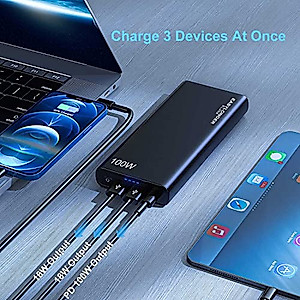 EASYLONGER Portable Laptop Charger, Fast Charging Laptop Power Bank 100W PD USB C 26800mAh Battery Pack for Laptop, Tablet, IPad, Dell, HP, iPhone, Samsung, Android, Switch, and More