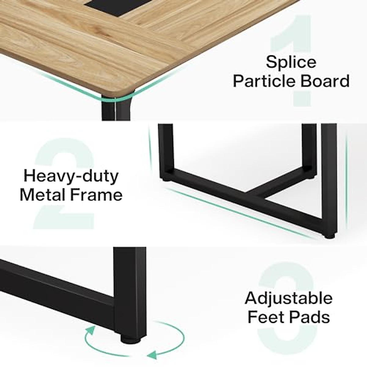 Tribesigns Rectangle Conference Table, 6FT Meeting Seminar Table up for 8 People, Business Style Large Office Conference Room Table Boardroom Desk with Strong Metal Legs, 70.8L x 35.4W x 29.5H(Walnut)