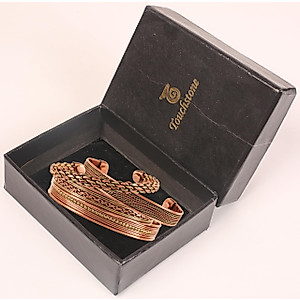 Touchstone Copper magnetic bracelet Tibetan style. Hand forged with solid and high gauge pure copper. Set of 4 different designs