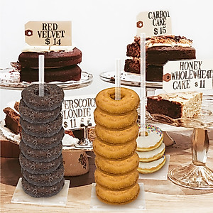 AWTBDP Acrylic Donut Stand Pack of 6, Bagel Display Tower for Dessert Table, Doughnut Holder Stacker Tower for Bridal Showers Birthday, Wedding, Baby Shower, Christmas, Party Supplies