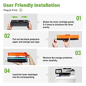 414X Toner Cartridges 4 Pack Compatible Replacement for HP 414X 414A for HP Color Pro MFP M479fdw M454dw Enterprise M455dn MFP M480f Printer (Black Cyan Yellow Magenta)