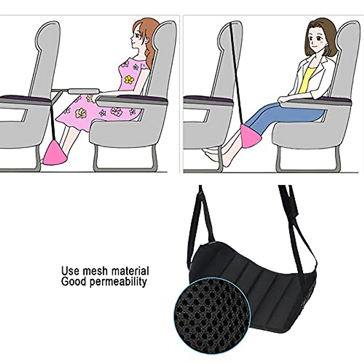 Airplane Footstool with Comfortable Non-Collision Base, Portable Travel Footstool Made of Memory Foam, Airplane Travel Accessories to Reduce Swelling and Soreness, Traveler's Gift