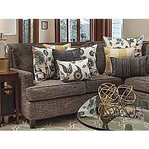 Pillow Perfect Tribal Sampler Felt Throw Pillow, 16.5", Dark Melange/Grey