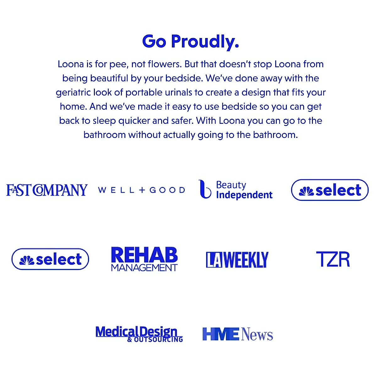 Loona Premium Spill Proof Female Urinal - Quiet, No Splash Design for Women - Ideal for Bedside, Travel, and Outdoor Use - Loona Blue - HSA/FSA Eligible