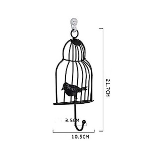 Creative Wrought Iron Bird Cage Hook fit for Clothing Store Door Back Coat Hook Porch Key Rack
