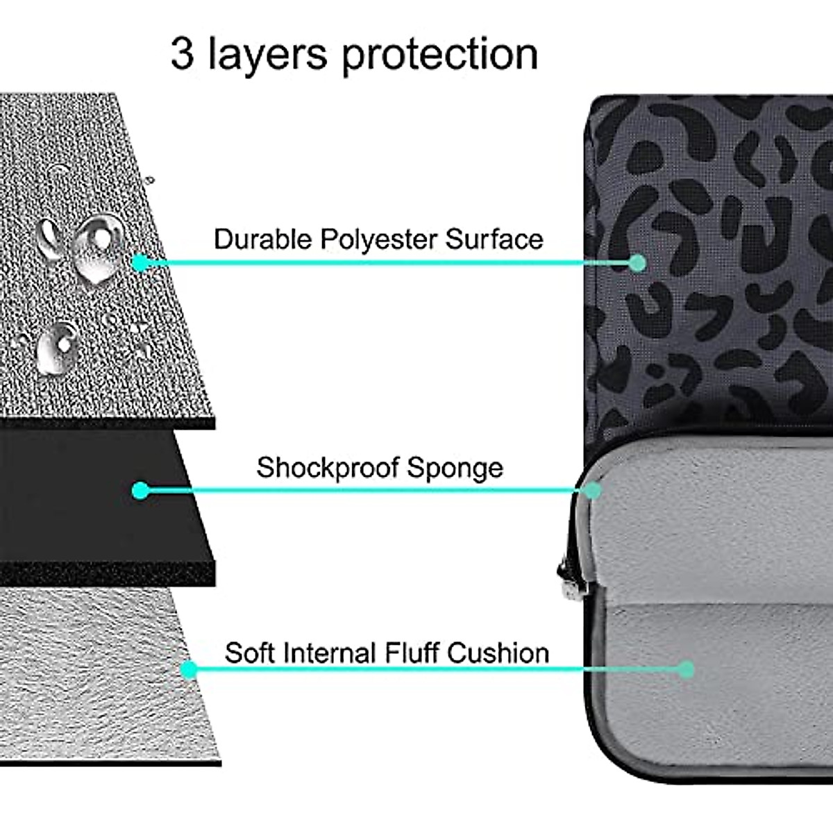 MOSISO Laptop Shoulder Bag Compatible with MacBook Air/Pro,13-13.3 inch Notebook,Compatible with MacBook Pro 14 inch M3 M2 M1 Pro Max 2023-2021, Leopard Grain Briefcase Sleeve with Belt
