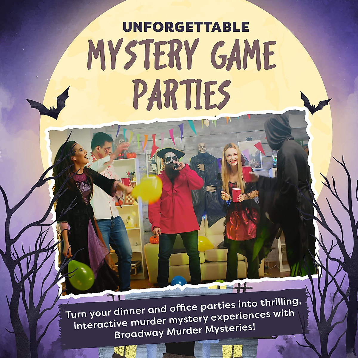 Horror on The Haunted House Tour | Halloween Murder Mystery Party Game | Flexible 4-20+ Players | New Print-Friendly & Virtual Printable File Formats