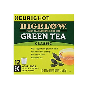 Bigelow Green Tea Keurig K-Cup Pods, Caffeinated, 12 Count (Pack of 6), 72 Total K-Cup Pods