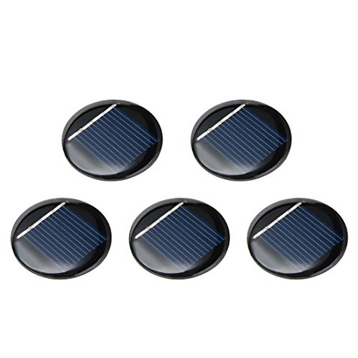 uxcell 5Pcs 2V 40mA Poly Mini Round Solar Cell Panel Module DIY for Light Toys Charger 36mm Diameter
