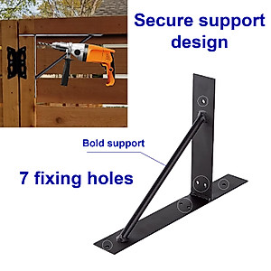 Sag Gate Kit - Set of 2 Gate Corner Bracket 90 Degree Bracket with Gate Hinges Heavy Duty for Wooden Fences - No Sag Gate Corner Brace Bracket for Doors, Driveway, Corral Gates, Wood Windows (8pc)