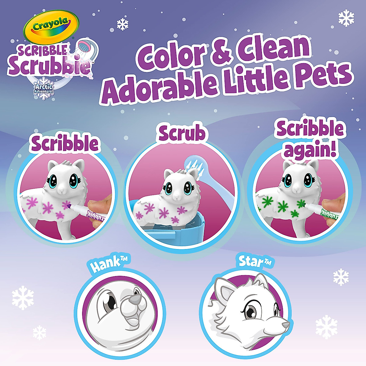 Scribble Scrubbie Pets Arctic Igloo, Color Change Pets & Storage Case, Gift for Girls & Boys