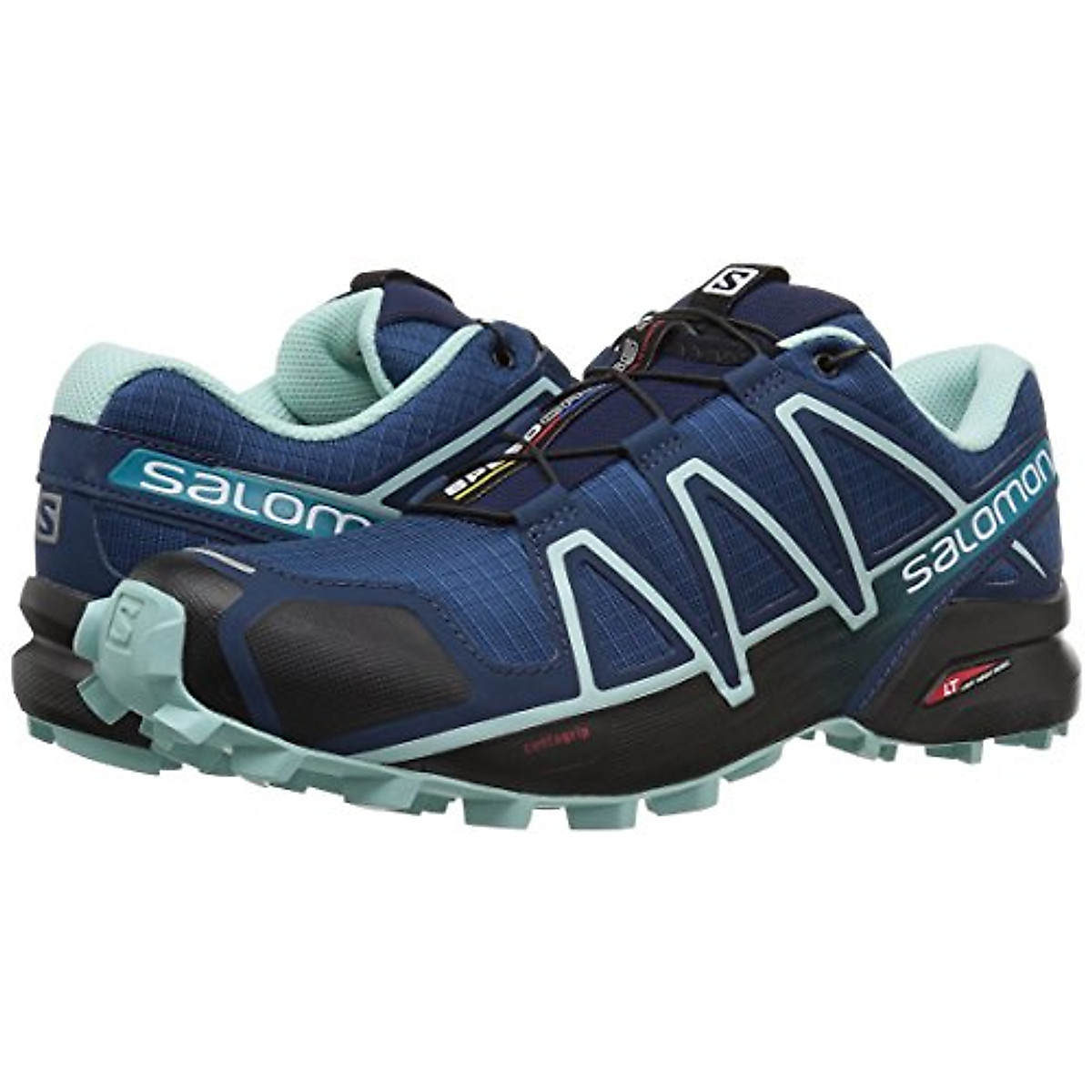 Salomon Women's Speedcross 4 W Trail Running Shoe, Poseidon/Eggshell Blue/Black, 8.5 M US