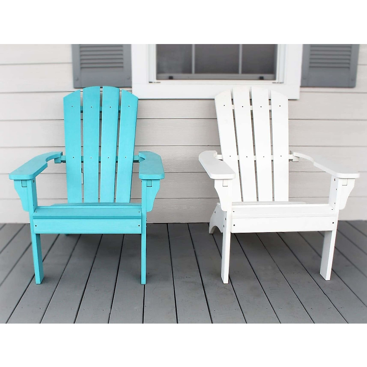 Leigh Country TX 94025 Poly Resin Adirondack Chair, Turquoise, Turquiose