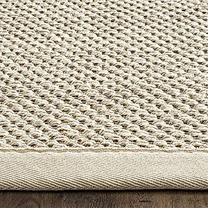 SAFAVIEH Natural Fiber Collection 8' x 10' Marble / Beige NF143C Border Sisal Area Rug