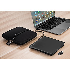 ROOFULL External CD/DVD Drive USB 3.0 Portable CD DVD Player Burner Reader Writer CD/DVD-ROM +/-RW Optical Disk Drive for Laptop PC Mac Windows 11/10/8/7 Linux Computer with Carrying Case