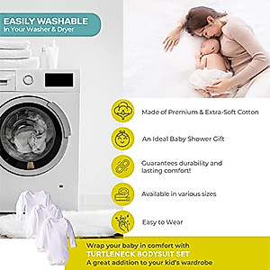 Spasilk Baby 2 Pack Baby Turtleneck T-Neck Long Sleeve Bodysuit