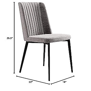 Armen Living Maine Dining Chair, Gray