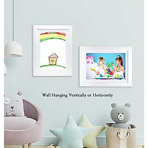 Kids Artwork Frames and Storage Box, 8.5x11 Set of 2, Picture for Children Art Projects, Drawing and Schoolwork, Front-Opening Kids Artwork Storage Box (White)