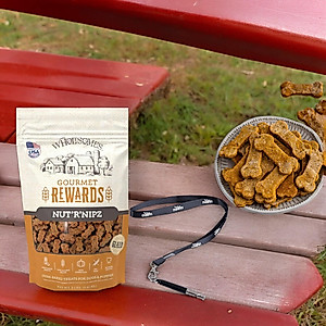 moofin Dog Biscuits, 2 Lbs, Nut'R'Nipz Peanut Butter Biscuits, Includes SS Pet Training Whistle, Wafer-Like, for All Life Stages, Convenient On-The-Go Dog Snacks, Resealable Bag~ [Pack of 4]