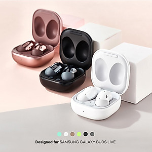 diofit Skin-Friendly Silicone Tips for Galaxy Buds Live. Comfortable Wearing. Stable Fit, 2 Pairs (Black)