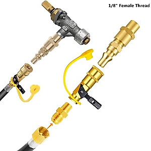 MOFLAME 1/4 Rv Propane Quick Connect Adapter Conversion Kit for Weber Q 100, 1000, 200, 2000, 1200, 2200, Weber Traveler Portable Gas Grill,Weber Q300 Series Gas Grills